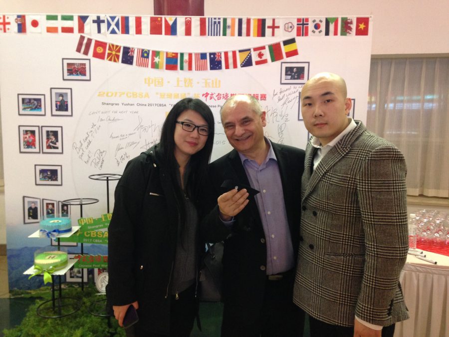Paul Potier with 2017 Chinese 8 Ball World Champion Yang Fan and his ...